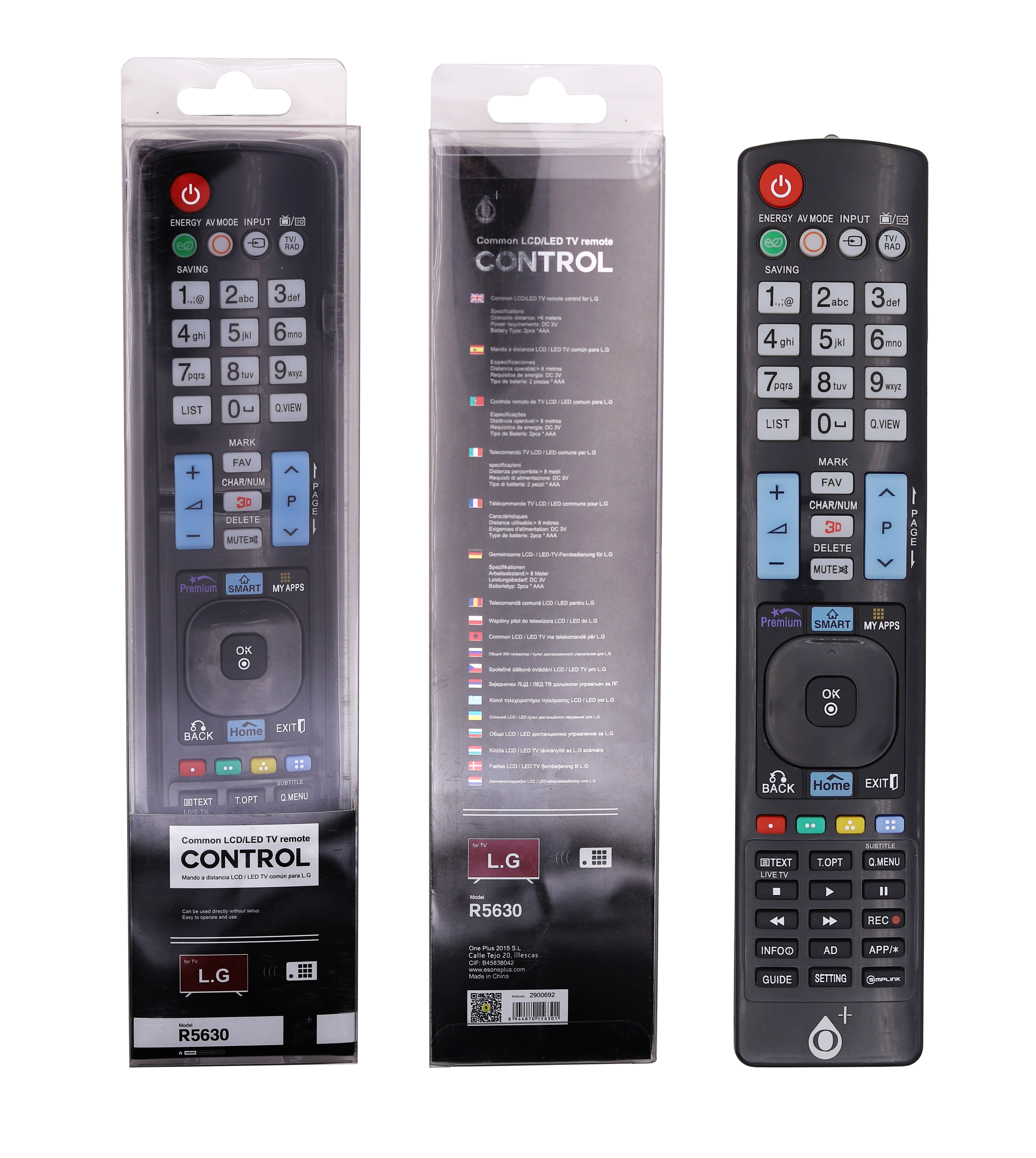 COMANDO TV UNIVERSAL PARA LG R5630 PRETO ONEPLUS